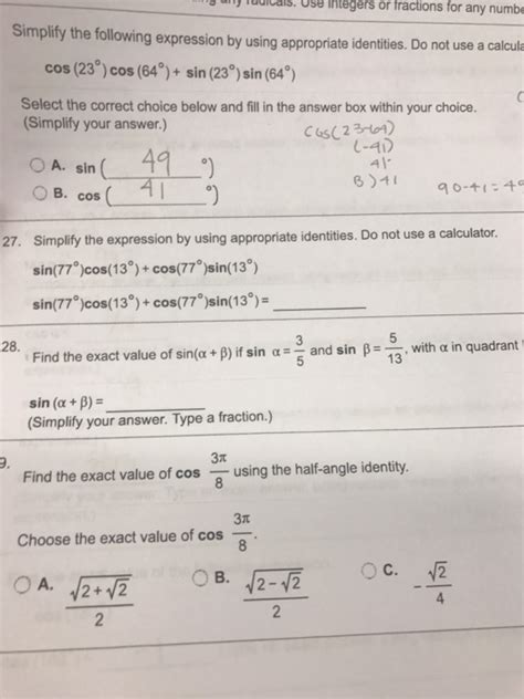 solved simplify the following expression by using