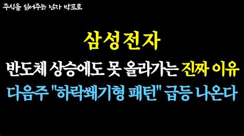 삼성전자 주가전망 반도체 상승에도 못 올라가는 진짜 이유 다음주 하락쐐기형 패턴 급등 나온다 삼성전자 삼성전자주가전망 Youtube