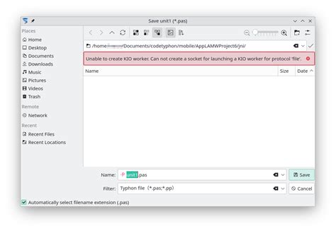 unexplained error occurred during open dialog file unable to create