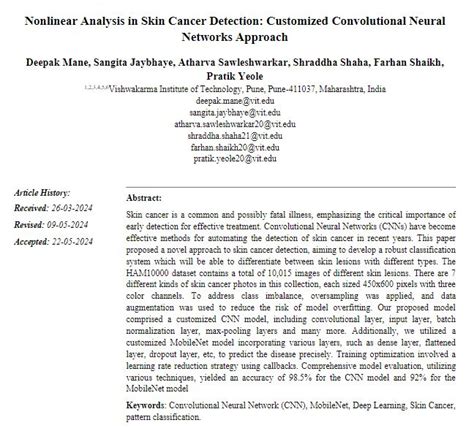 Research Skincancerdetection Cnn Machinelearning Deeplearning Ai Datascience