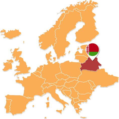 Weißrussland Karte Im Europa Weißrussland Ort Und Flaggen 24584096 Png