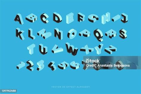 아이소메트릭 알파벳 글꼴입니다 3d 효과 문자 숫자 및 기호 모든 타이포그래피 디자인을 위한 스톡 벡터 서체 0명에 대한 스톡 벡터 아트 및 기타 이미지 Istock