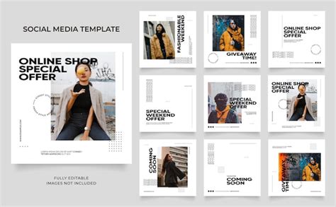 소셜 미디어 템플릿 배너 패션 판매 홍보 완전히 편집 가능한 인스타그램 및 페이스북 정사각형 포스트 프레임 퍼즐 트렌디 판매