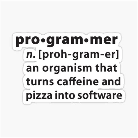 Programmer Dictionary Definition Sticker For Sale By Laundryfactory
