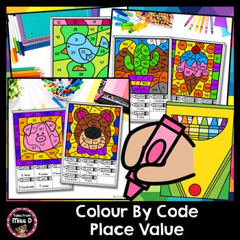 Color By Code Place Value Place Value Worksheets By Tales From Miss D