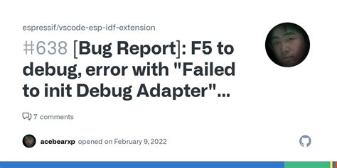 Bug Report F To Debug Error With Failed To Init Debug Adapter Vsc Issue