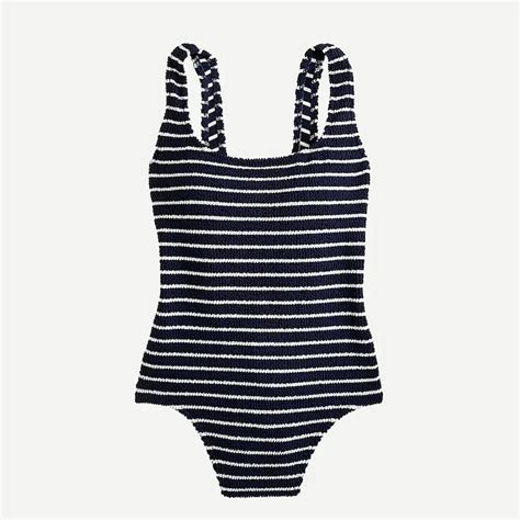 Jcrew Scoopback One Piece Swimsuit In Textured Stripe For Women One Piece Swimsuit One