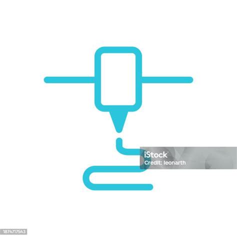 3d 프린터 노즐 파란색 아이콘 세트에서 3차원 인쇄에 대한 스톡 벡터 아트 및 기타 이미지 3차원 인쇄 3차원 형태 Cnc 장치 Istock