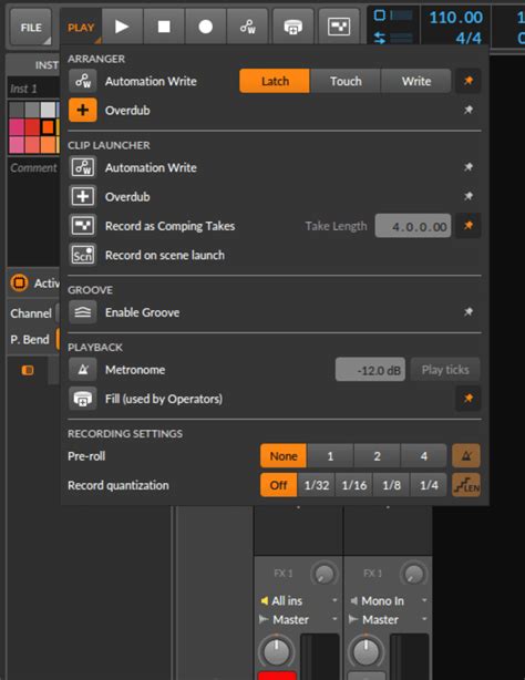 Default Launch Quantization Missing Rbitwig