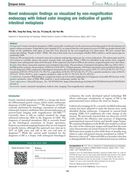 Pdf Novel Endoscopic Findings As Visualized By Non Magnification Endoscopy With Linked Color