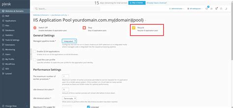 How To Recycle Iis Application Pool Plesk Ipserverone