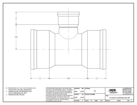 15 X 8 N 12 Dual Wall Tee Nyloplast Detail