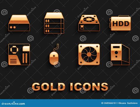 Set Computer Mouse Hard Disk Drive Hdd Case Of Computer Cooler Motherboard Digital Chip