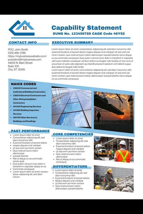 Capability Statement Template For Construction Companies Capability Statement Template For Construction Companies