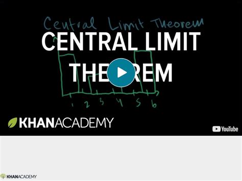Khan Academy Inferential Statistics Central Limit Theorem Instructional Video For 9th 10th