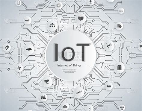 物联网 Iot 网络概念，用于连接智能设备。蜘蛛网的网络连接图标在白色的技术背景素材 花瓣网