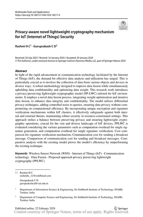 Privacy Aware Novel Lightweight Cryptography Mechanism For IoT Internet Of Things Security