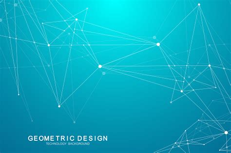 연결된 라인 및 점 추상 다각형 배경입니다 최소한의 기하학적 패턴입니다 분자 구조와 통신입니다 그래픽 총 배경입니다 과학 의학 기술 개념 개념에 대한 스톡 벡터 아트 및