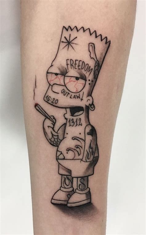Bart Simpson Tattoo Outline