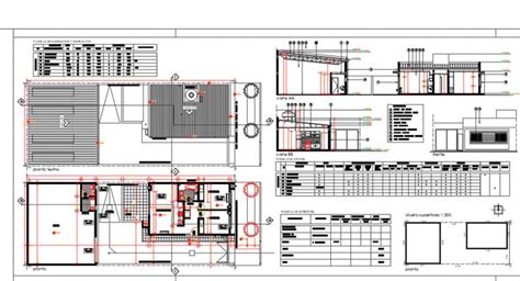 House Plan And Section Detail 2d View Cad Construction Unit Layout File In Autocad Format