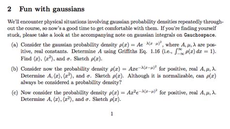 Solved 2 Fun With Gaussians We Ll Encounter Physical Chegg Com