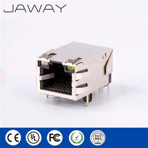 Single Port Metal Shielded Pin RJ Port Jack With Ground Line China RJ Connector And RJ