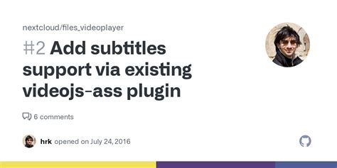 Add Subtitles Support Via Existing Videojs Ass Plugin Issue 2