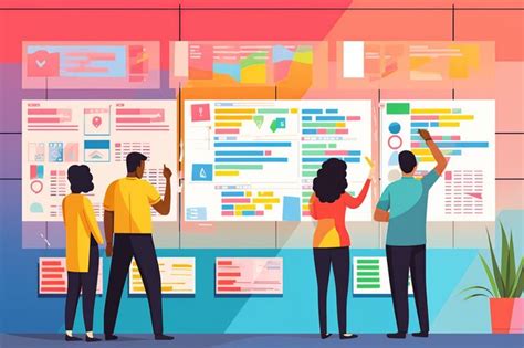 Premium Photo Flat Illustration Of UX Research Team Analyzing User Data
