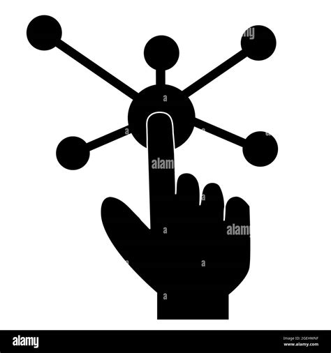 Interactive Interface Solid Icon On White Background Interactive Touch