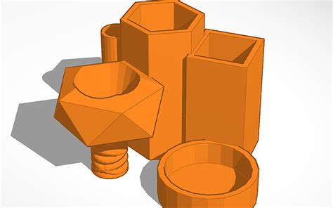 3d Design Desk Organizer Shapes Tinkercad