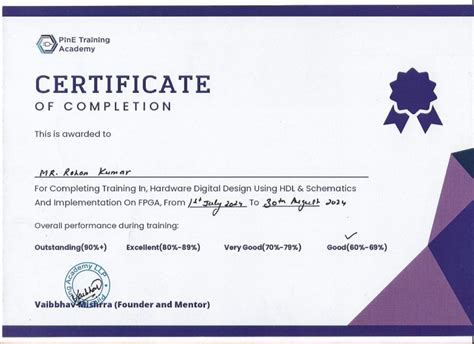 Rohan Kumar On Linkedin Hardwaredesign Veriloghdl Fpga Certification Pinetrainingacademy