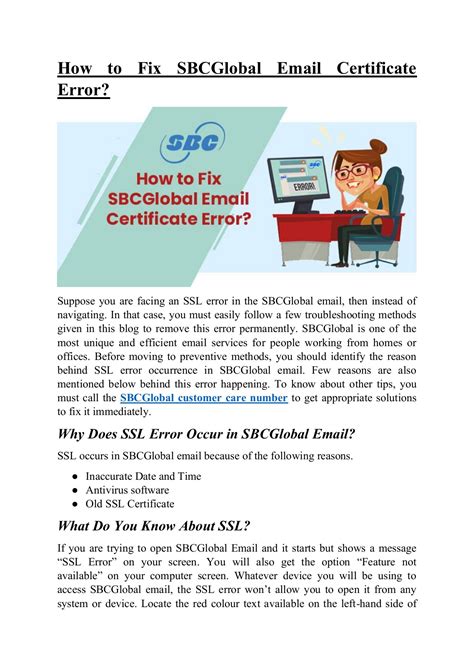How To Fix SBCGlobal Email Certificate Error Sbcglobalhelpline Page 1 2 Flip PDF Online