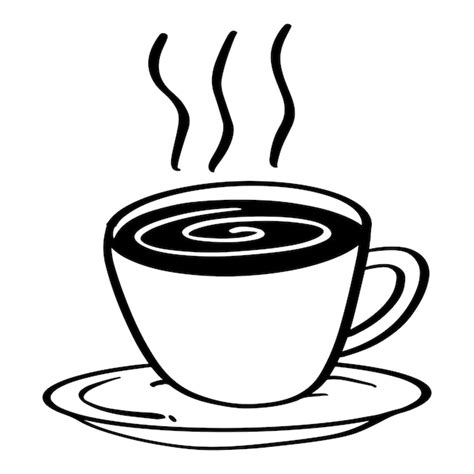 컨셉 디자인을 위한 손으로 그린 커피 컵 벡터 일러스트 레이 션의 스케치 스타일 낙서 프리미엄 벡터