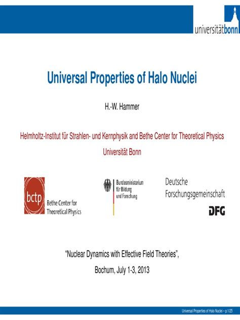 Universal Properties Of Halo Nuclei H W Hammer Pdf Atomic Nucleus Neutron