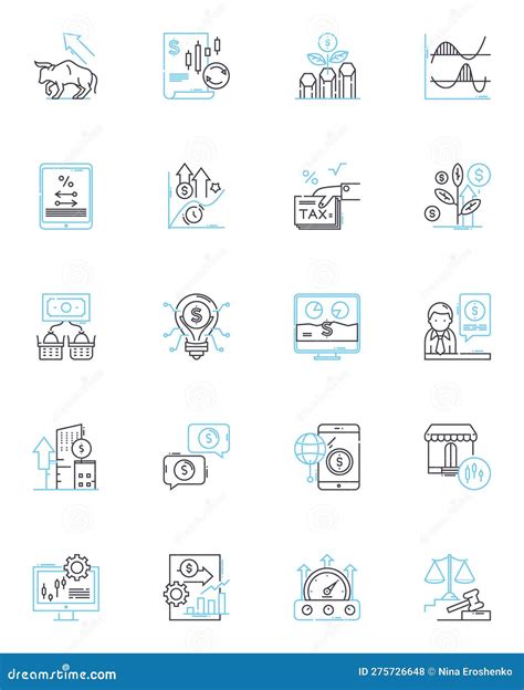 Performance Metrics Linear Icons Set Efficiency Accuracy Productivity Turnaround