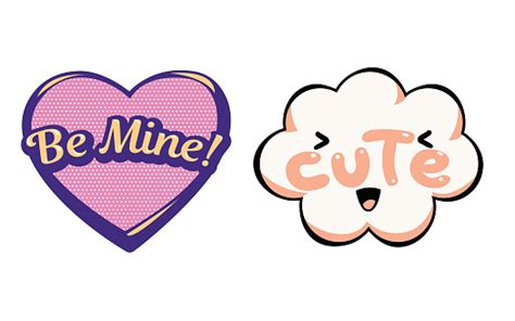 밝은 벡터 아이콘 수 내 귀여운입니다 다채로운 감정 아이콘 흰색 배경에 고립입니다 만화와 만화 스타일입니다 귀여운에 대한 스톡 벡터 아트 및 기타 이미지 Istock