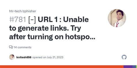 Url 1 Unable To Generate Links Try After Turning On Hotspot
