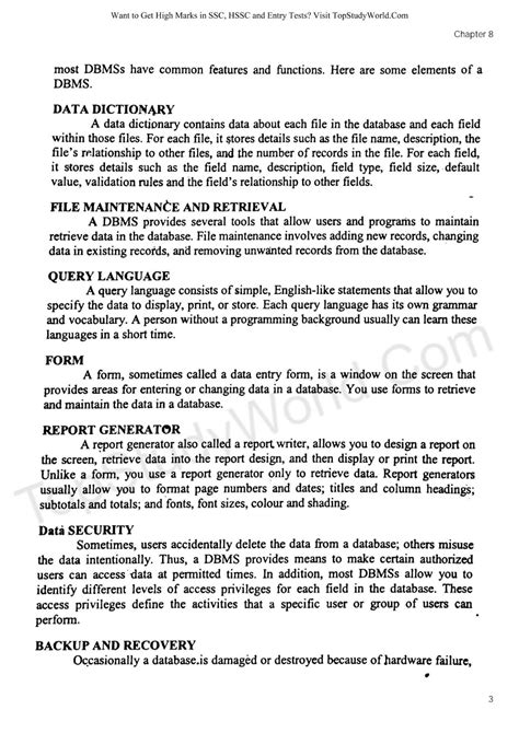 Chapter 8 Introduction To Database Notes In Pdf 12th Class Top