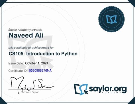 Naveed Ali On Linkedin Python Certification Continuouslearning