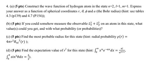 Solved A Pts Construct The Wave Function Of Chegg