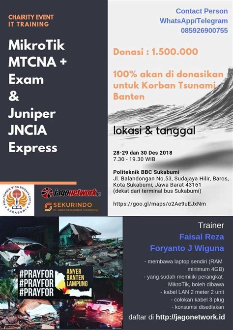 faisal reza on linkedin mikrotik mtcna sukabumi charity event