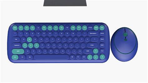 Artstation Wireless Pc Set Monitor Keyboard Mouse Handsome Blue