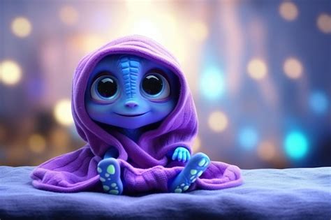 Premium Ai Image 3d Cartoon Cute Adorable Alien In A Cinematic Adventure