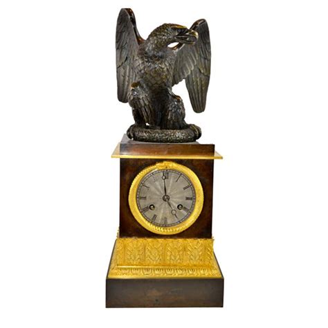 French Empire Patinated Bronze Eagle Clock Three Centuries Shop Antiques