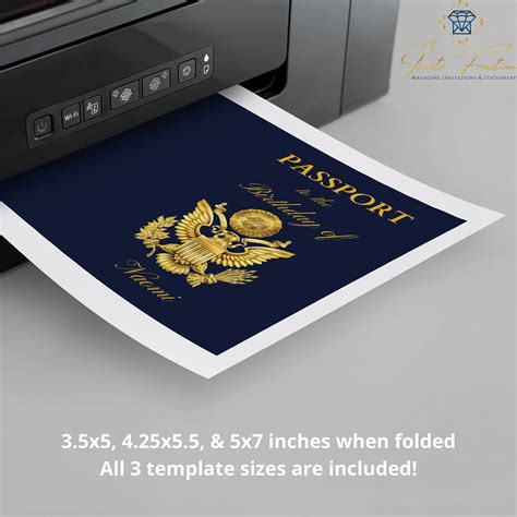 Passport Invitation Canva Template Printable Do It Yourself Etsy