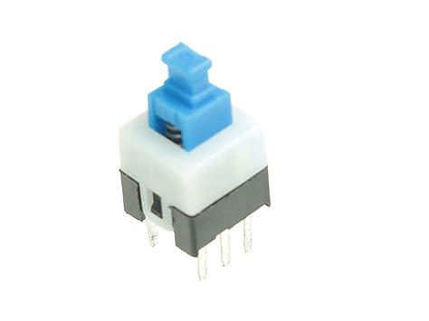 8x8 Mm Pcb Tht Monentary On On 6 Pin Button Switch Blue Electrics Switches Push Button