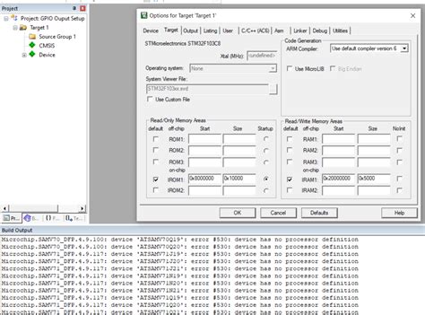 Could Not Manage The Target Options In Keil Software Rembedded