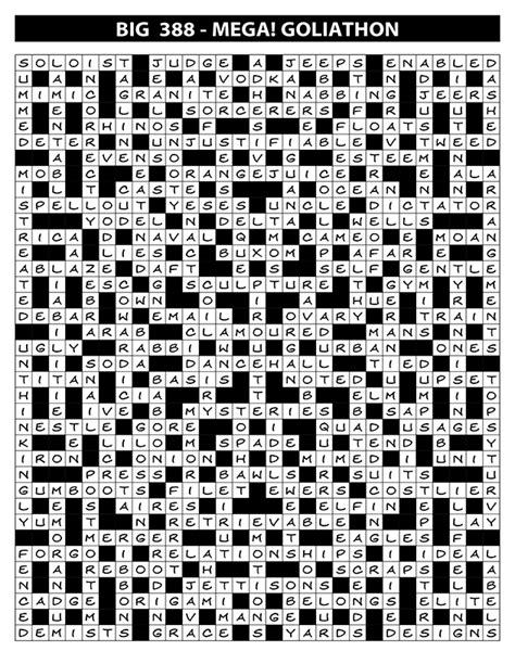 BIG Competition Solutions Issue 388 Lovatts Crossword Puzzles Games