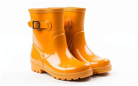 Premium Photo Pair Of Yellow Rain Boots On White Background