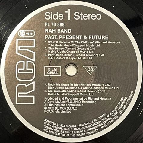 Rah Band｜past Present And Future Lp｜レコード通販｜vivrantdiscstore